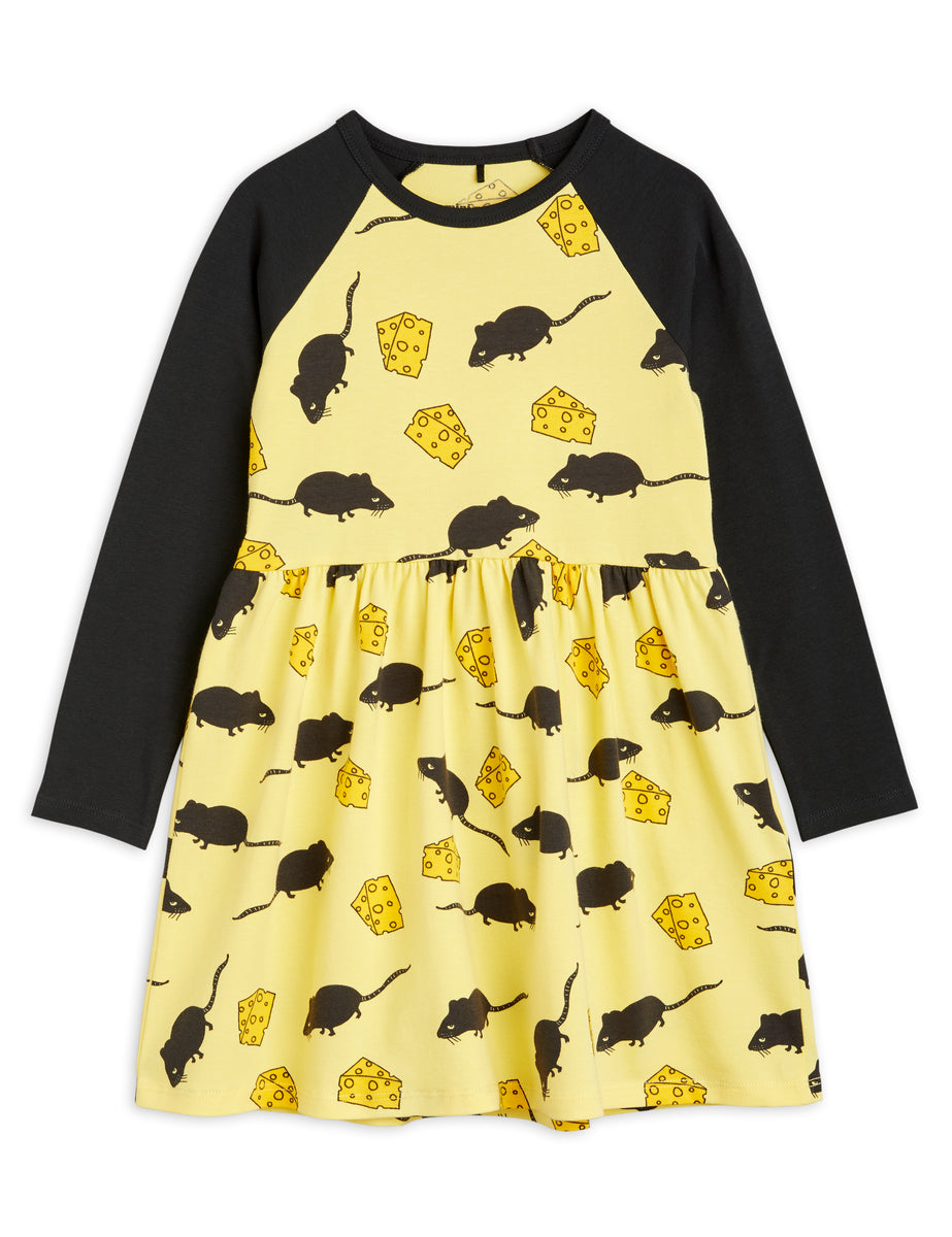Mini Rodini Mouse AOP LS Dress | Yellow – GREEN HEARTS PINK