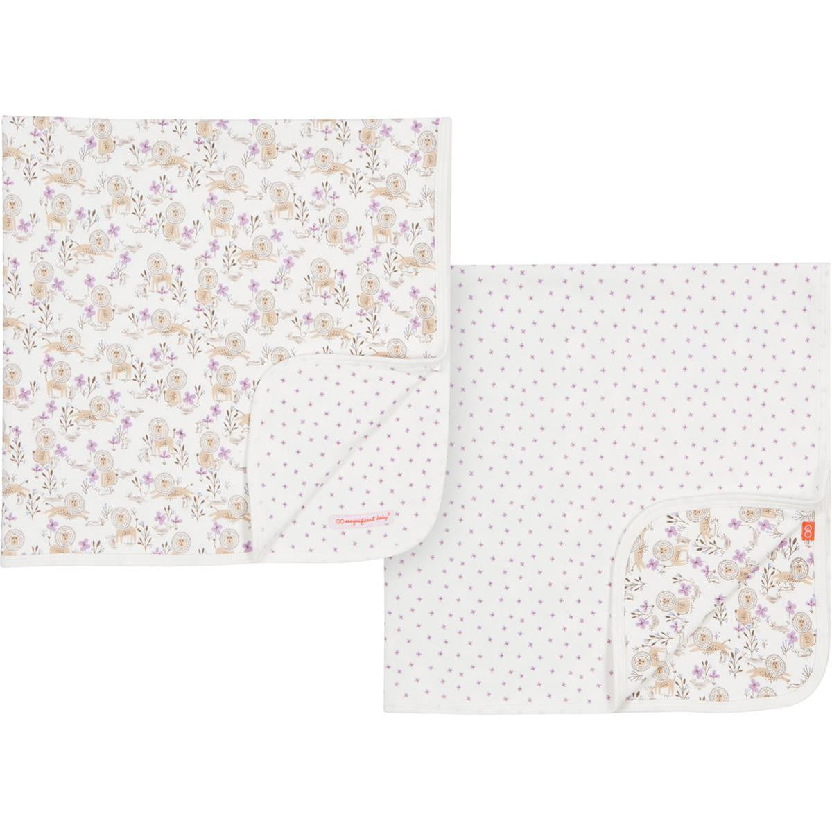 Magnificent Baby Blanket | Girls Lion & Mouse – GREEN HEARTS PINK