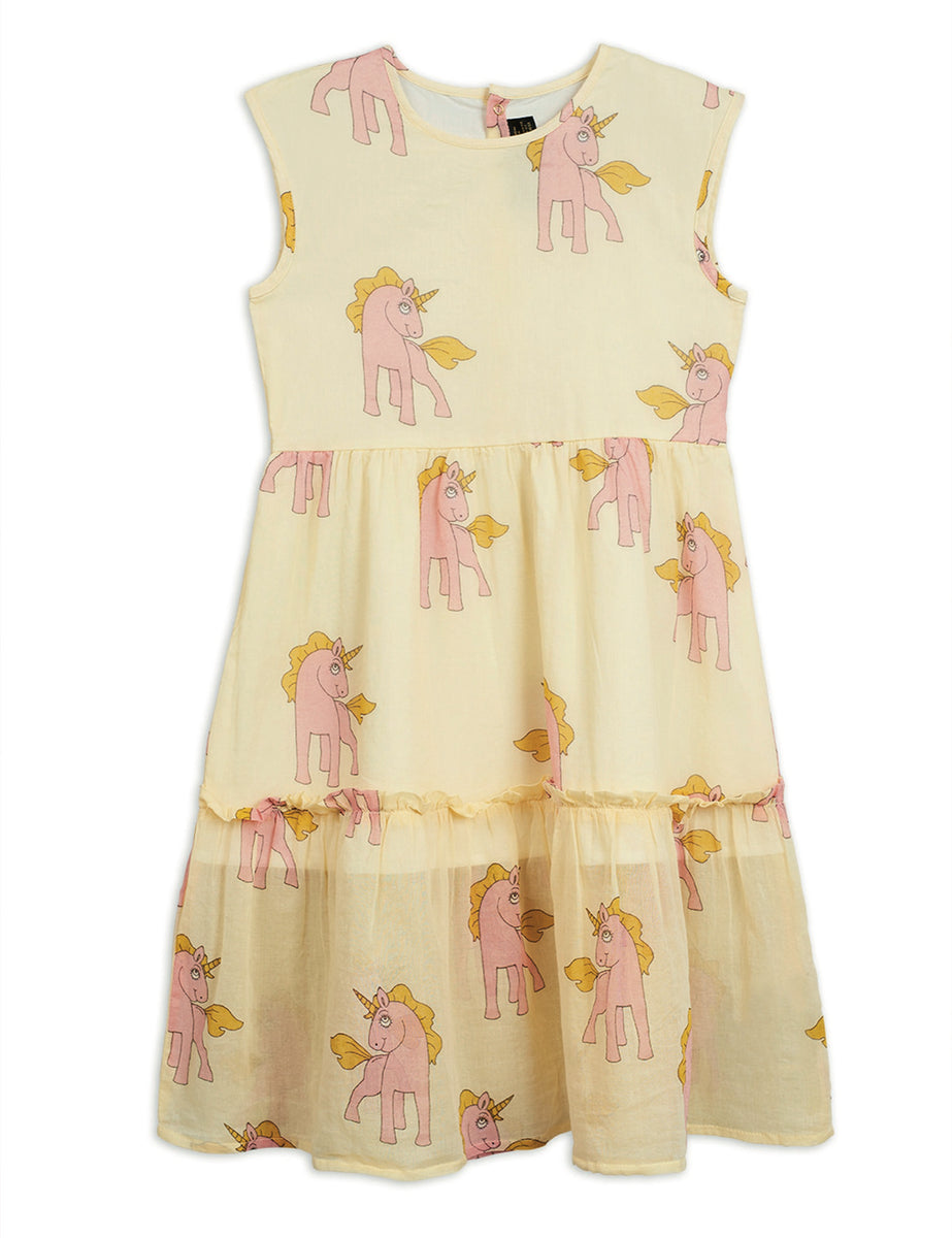 Mini Rodini Unicorn Woven Long Dress | Yellow – GREEN HEARTS PINK